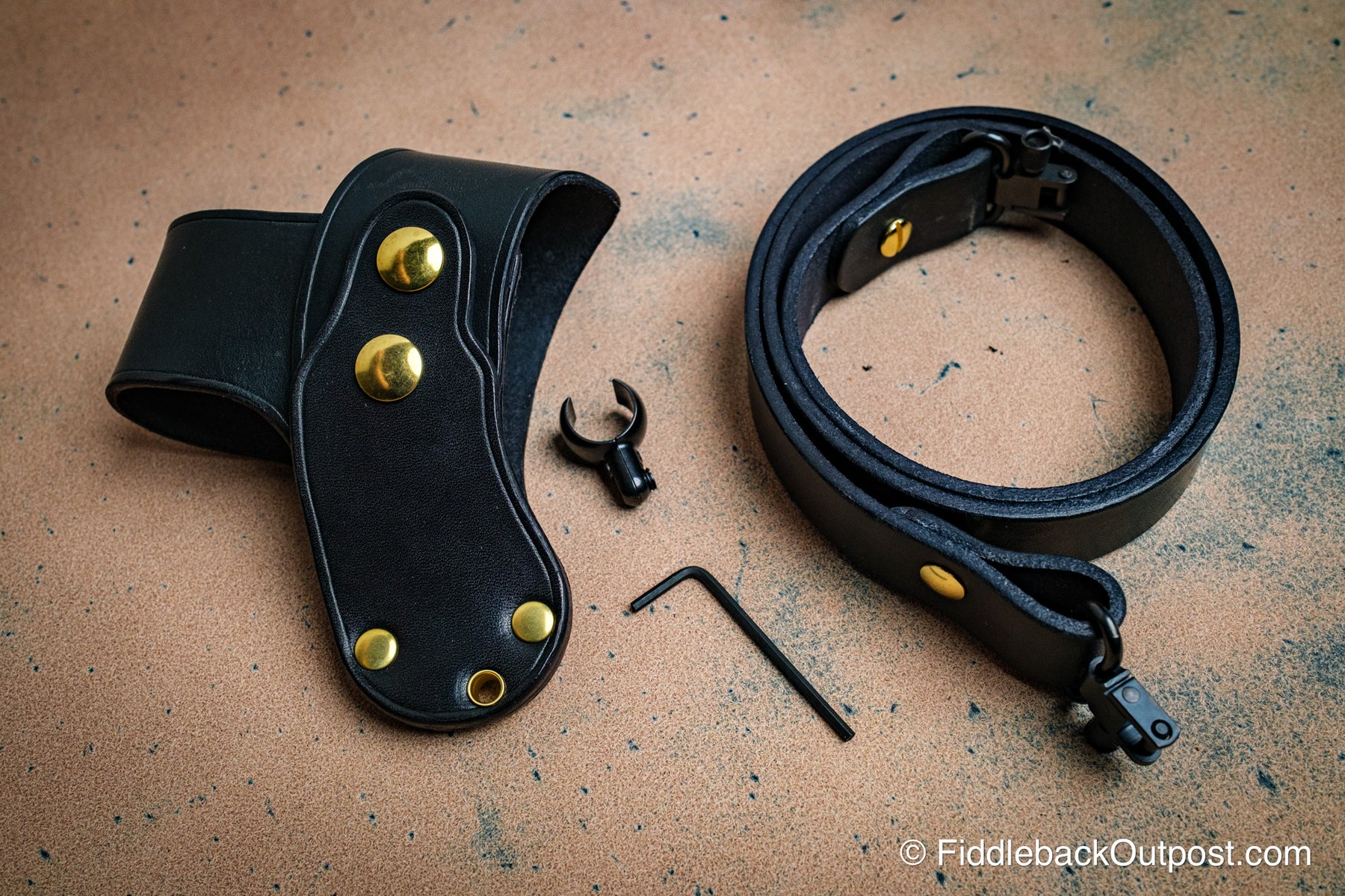 Leather Rifle Harness and Sling Set - Drill Free - No Drilling Required ...