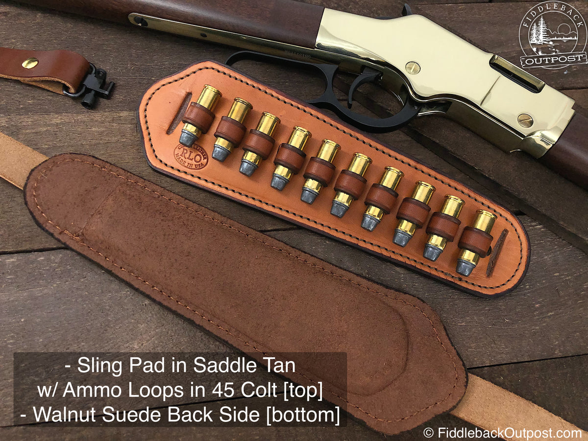 Adjustable Rifle Sling Pad - RLO Custom Leather - Fiddleback Outpost