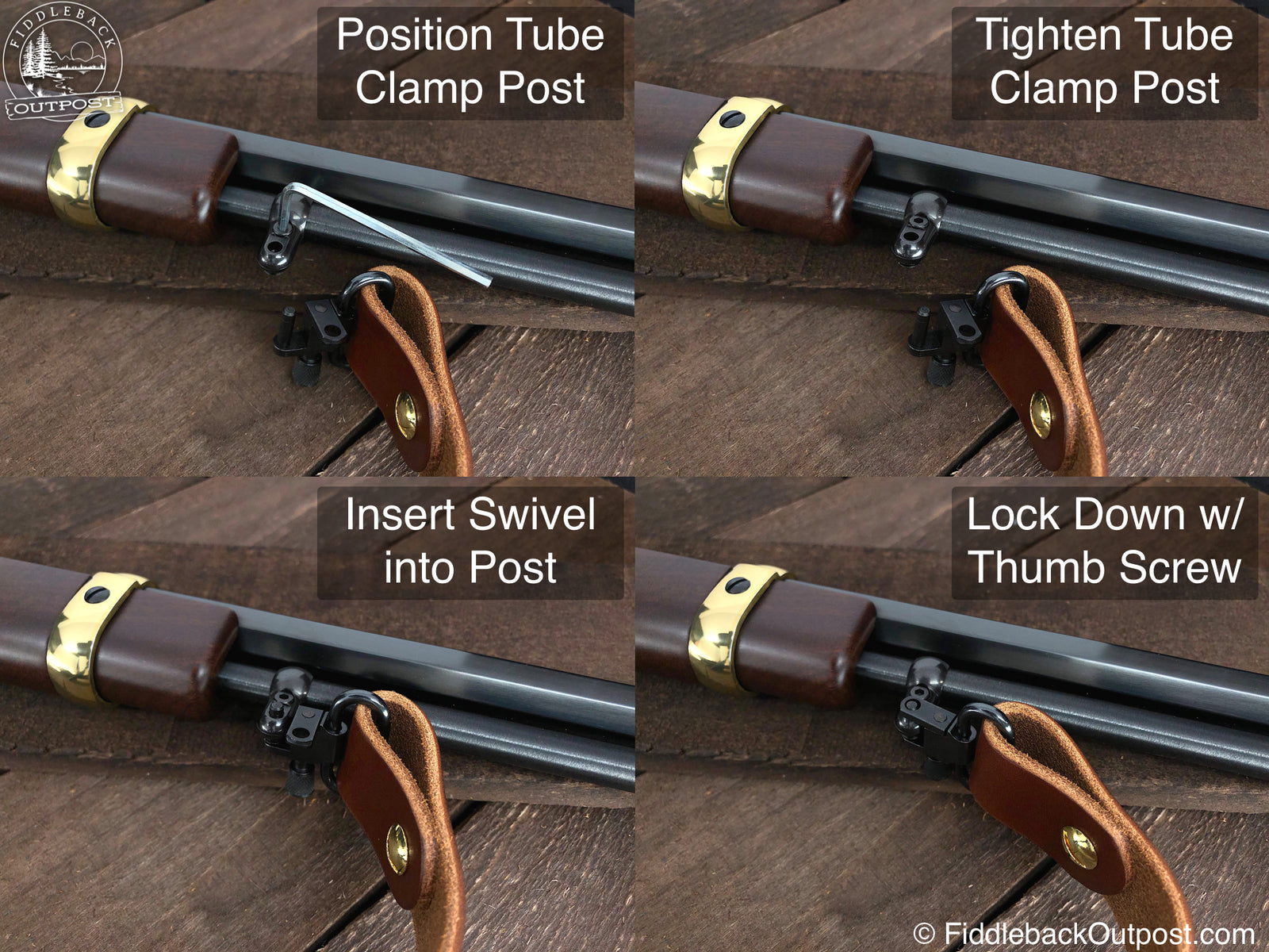 No Drill - Harnessed Rifle Sling - RLO Custom Leather - Fiddleback Outpost