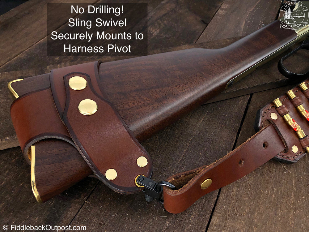 No Drill - Harnessed Rifle Sling - RLO Custom Leather - Fiddleback Outpost