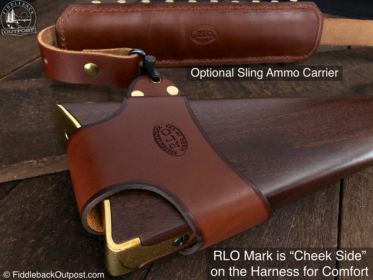 No Drill - Harnessed Rifle Sling - RLO Custom Leather - Fiddleback Outpost