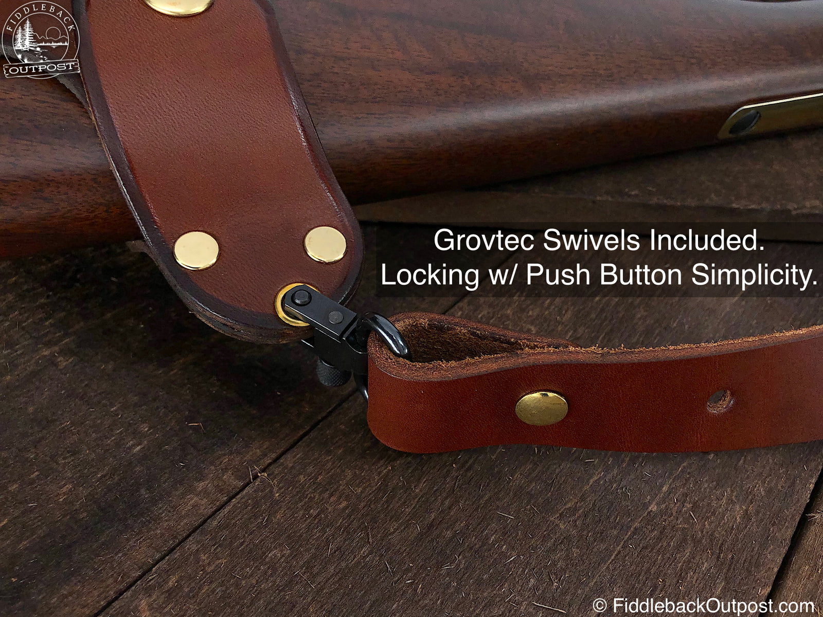 No Drill - Harnessed Rifle Sling - RLO Custom Leather - Fiddleback Outpost