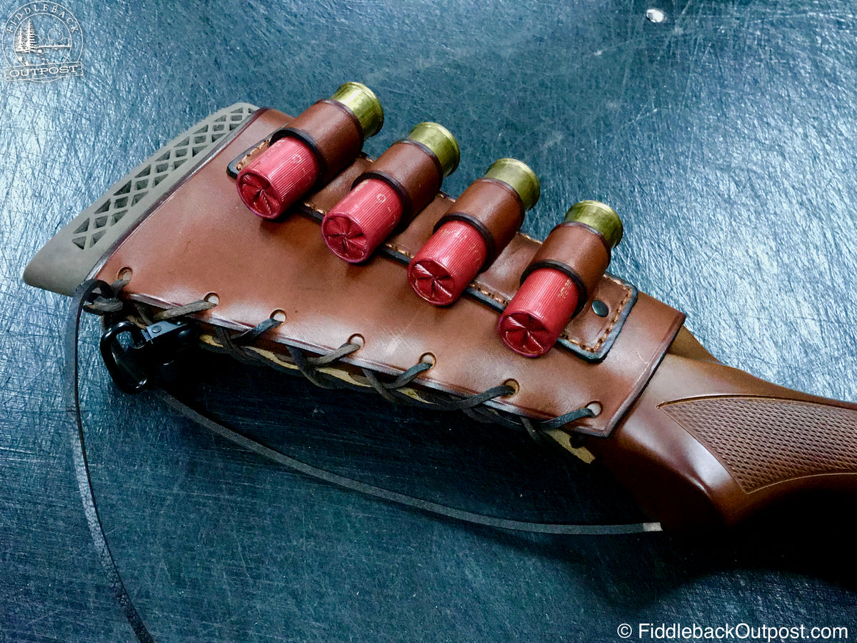 Shotgun Butt Stock Cover - RLO Custom Leather - Fiddleback Outpost