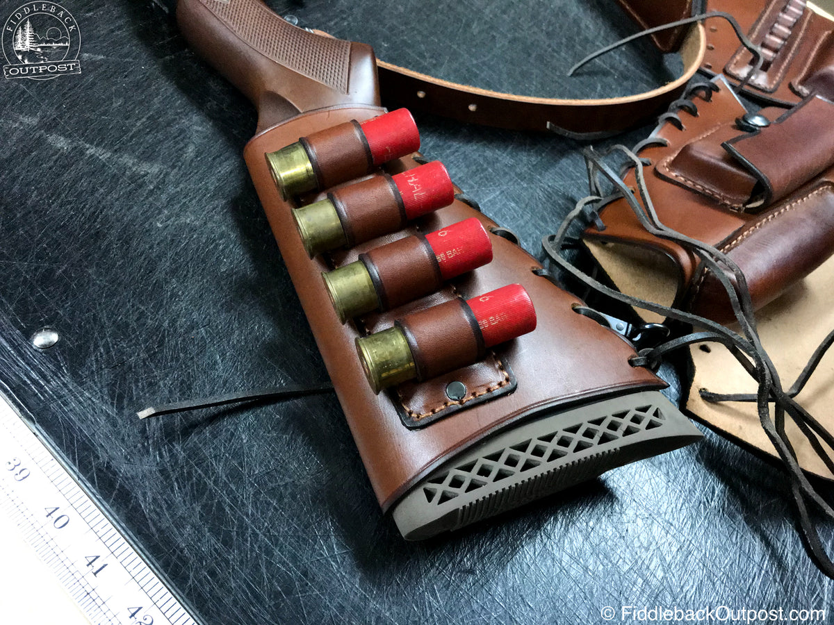 Shotgun Butt Stock Cover - RLO Custom Leather - Fiddleback Outpost